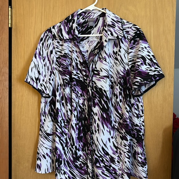 Laura Scott | Tops | Laura Scott Shirt Womens Button Up 222w Short ...